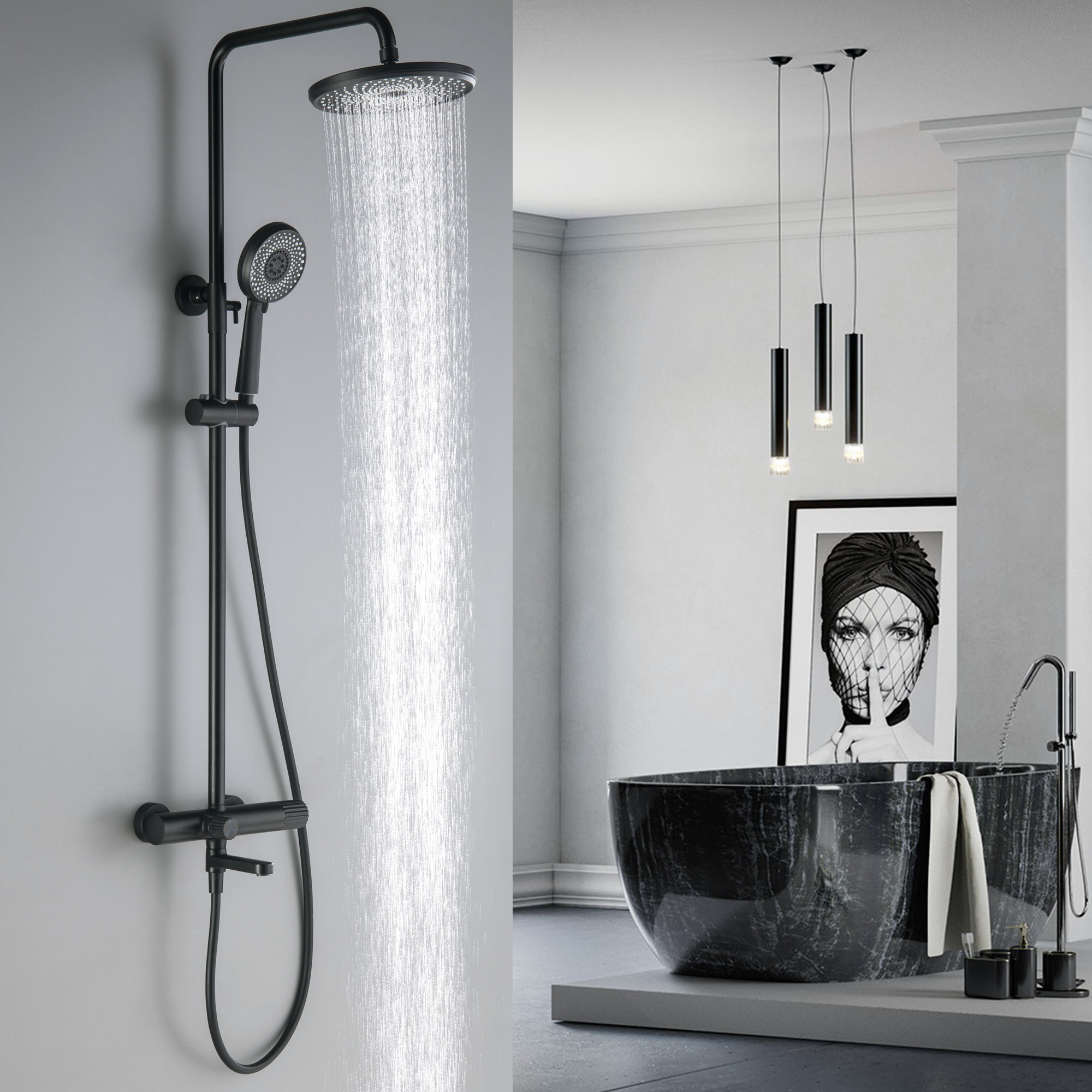 MODLAND Complete Shower System with Rough-in Valve | Wayfair