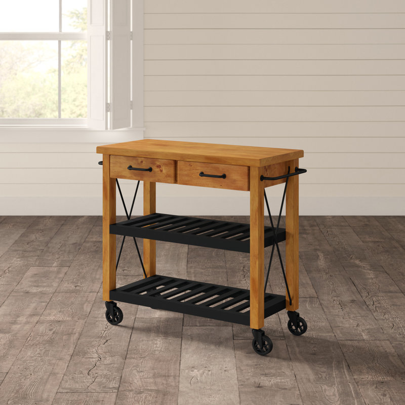 Williston Forge Ashwaubenon Wood Kitchen Cart & Reviews | Wayfair