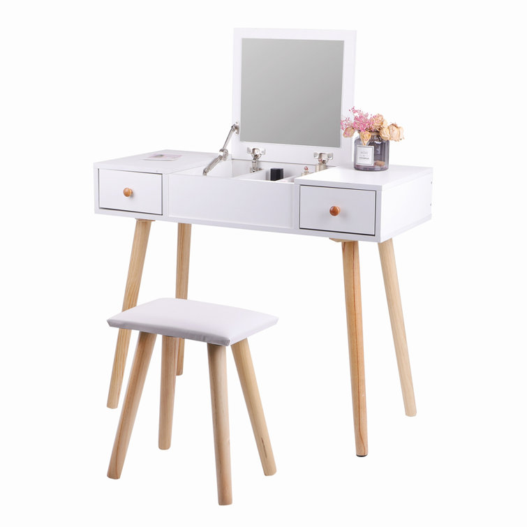 Hykkon Sven Dressing Table with Mirror & Reviews | Wayfair.co.uk