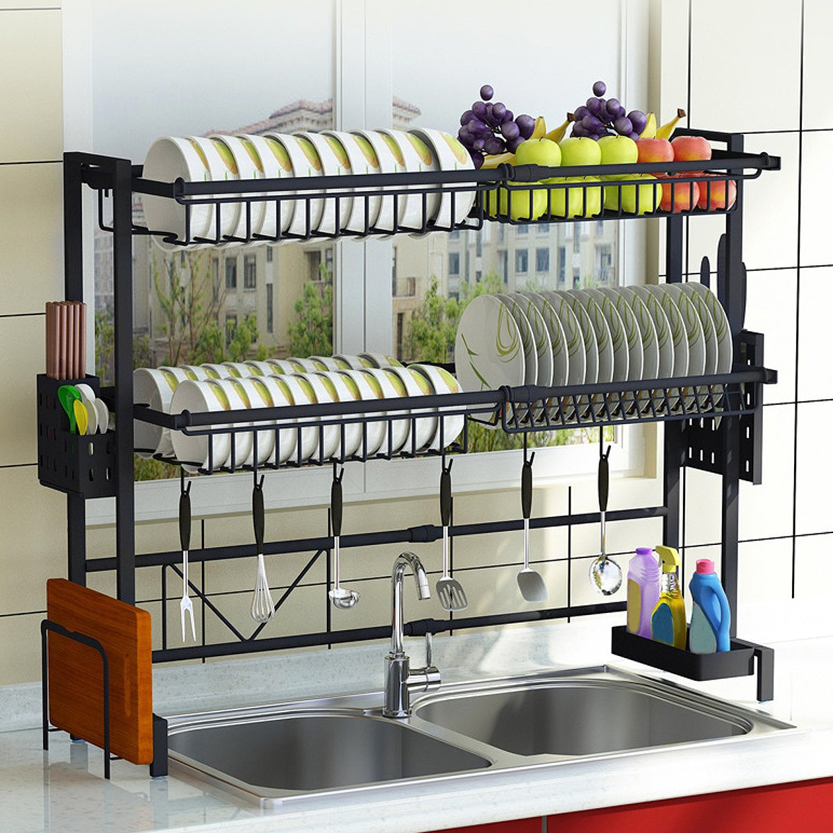 KingSo Stainless Steel Over The Sink Dish Rack & Reviews | Wayfair
