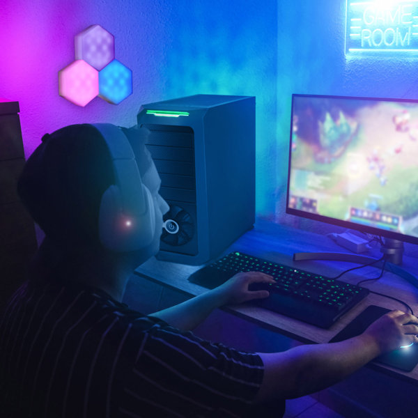 Monster Hexagon Remote Control Multi-Color LED Touch Light, Wall ...