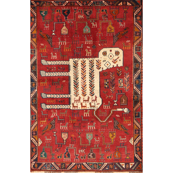 Bungalow Rose Red/Black Rug | Wayfair