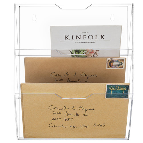 Rebrilliant 3-Tier Wall-Mounted Acrylic Mail Letter Holder | Wayfair