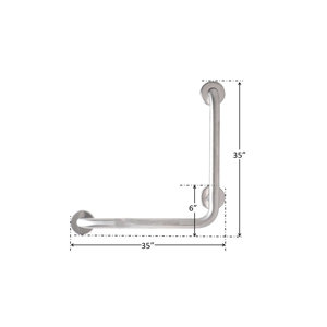 CSI Bathware L-Shaped Vertical Angle Bathroom Safety 32" Grab Bar ...