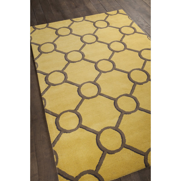 Chandra Stella Handmade Hand Tufted Wool Yellow/Brown Rug | Wayfair