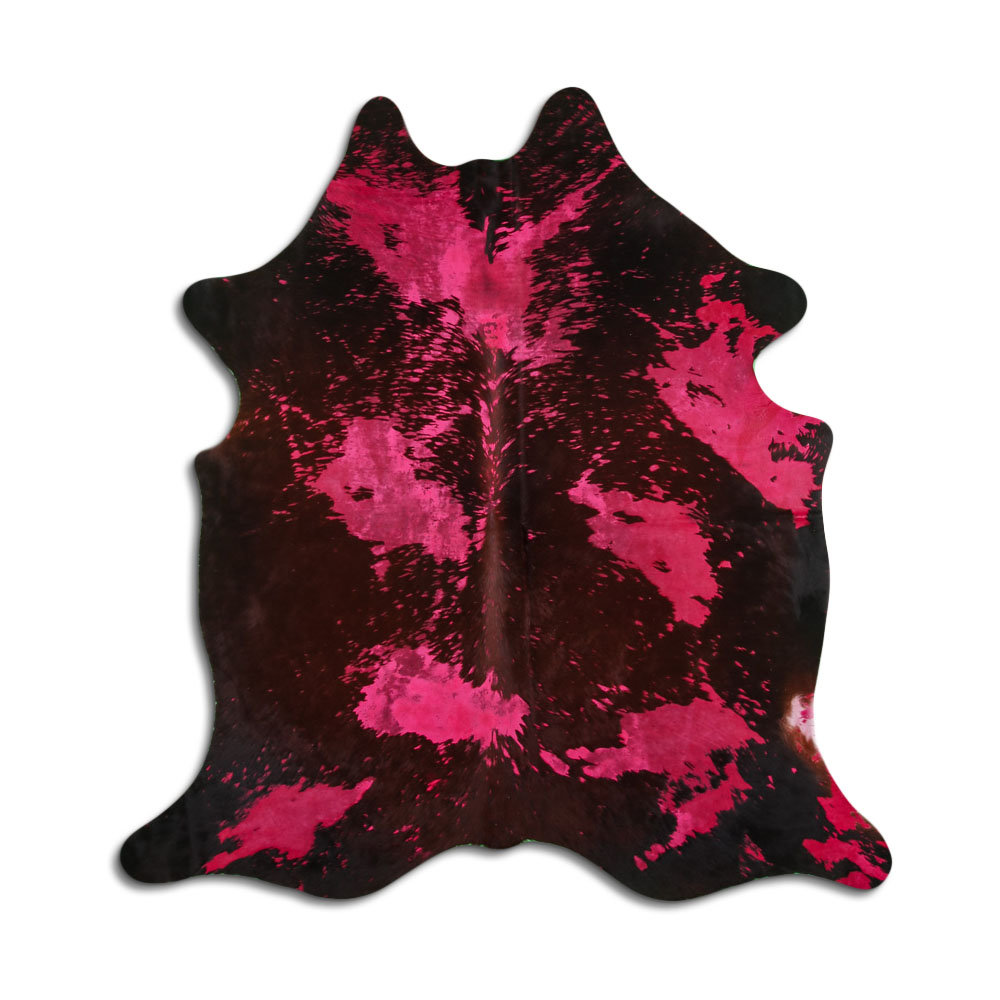 Foundry Select Belvia Handmade Cowhide Black/Pink Rug | Wayfair
