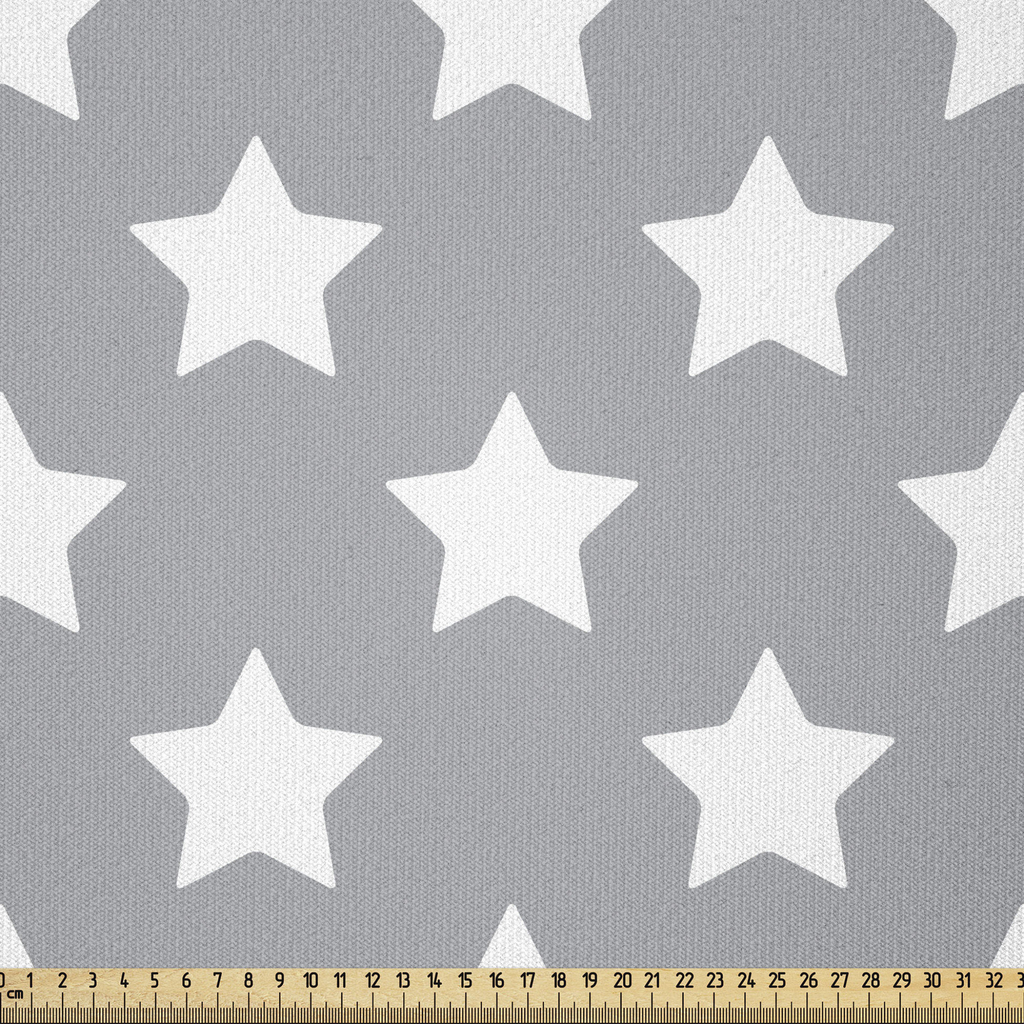 East Urban Home Star Fabric By The Yard, Big Stars Pattern Monochrome ...