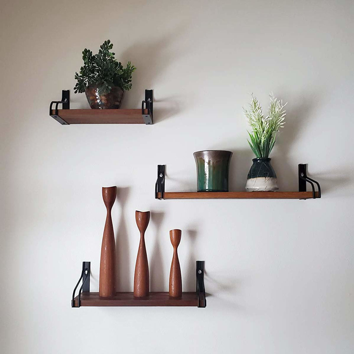 LUXESIT Floating Shelves Set Of 3, Rustic Wood Wall Storage Shelf | Wayfair