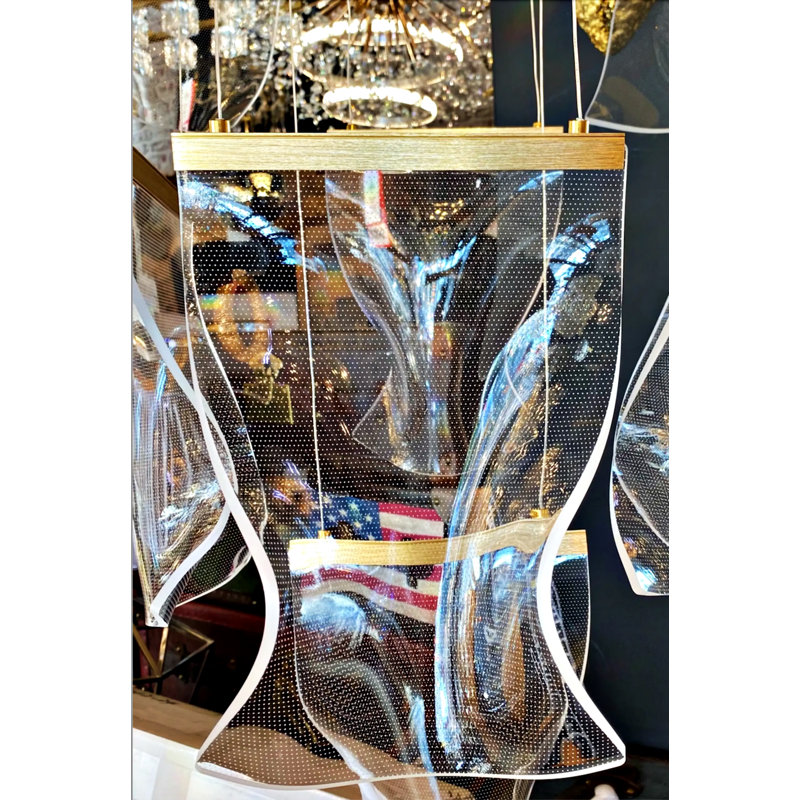 Orren Ellis Omicron 24 - Light Acrylic LED Tiered Chandelier | Wayfair