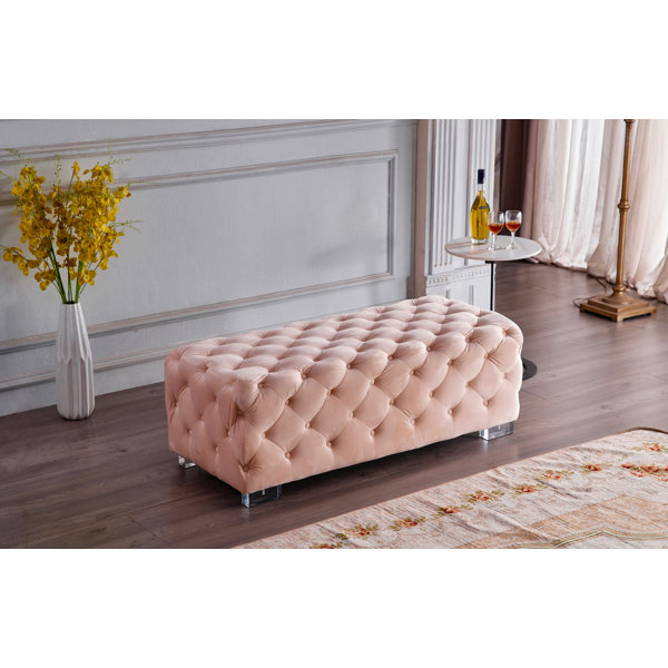 Mirrored-tufted-bench | Wayfair