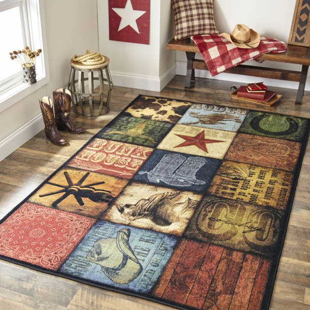 Union Rustic Andresen Performance Teal Rug | Wayfair