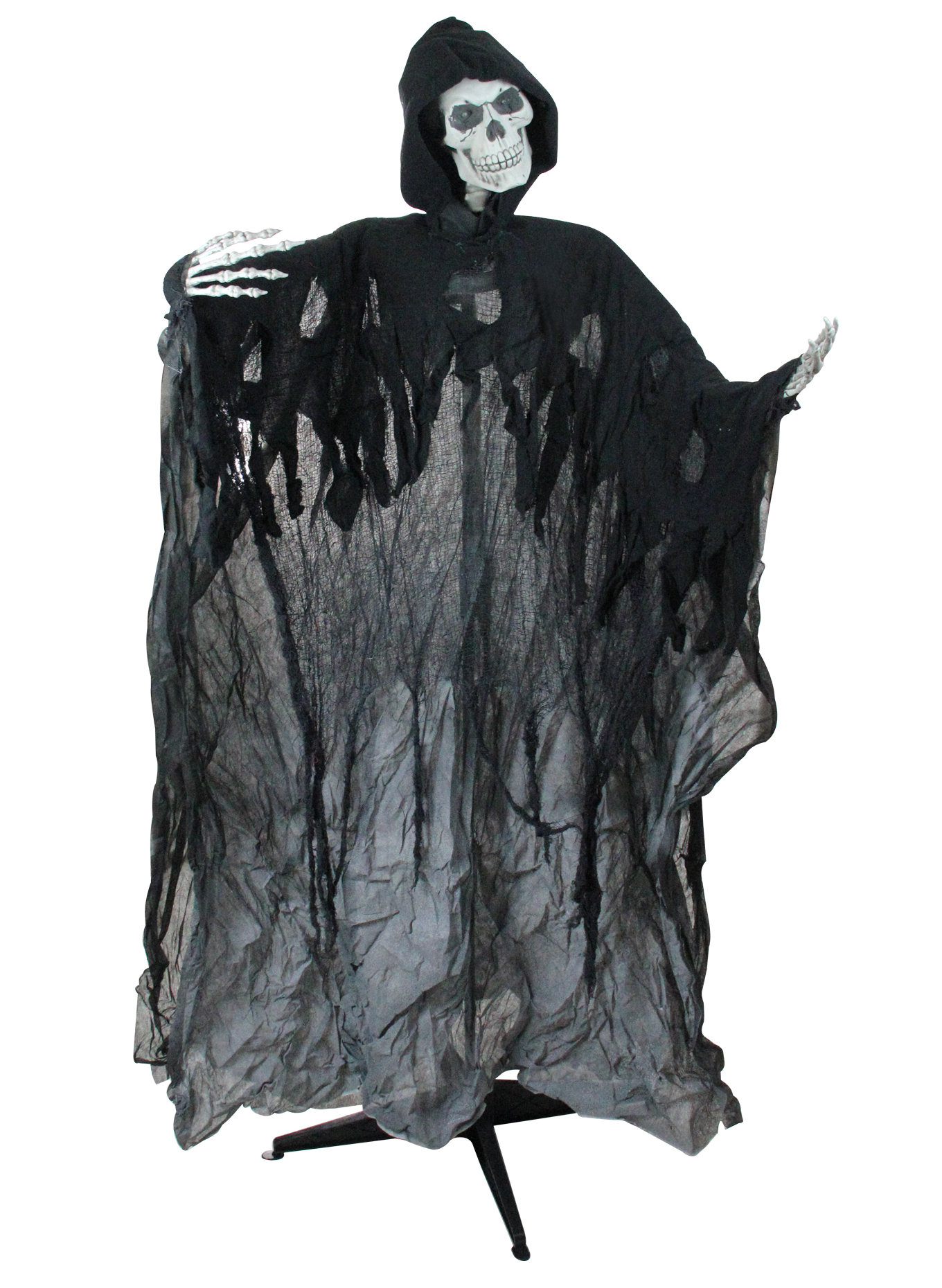 Northlight 60" Pre-Lit Black Musical Skeleton Ghost Reaper Standing ...