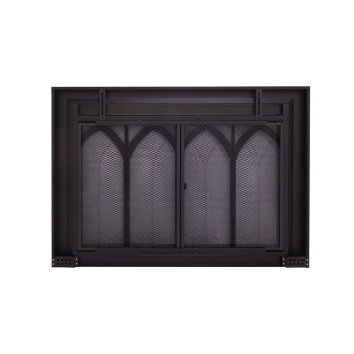 Symple Stuff Destrie Bifold Steel Fireplace Doors | Wayfair