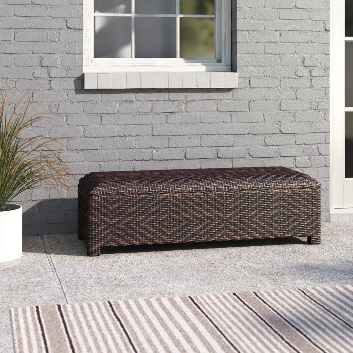 Beachcrest Home Offerman Wicker Outdoor Bench & Reviews | Wayfair