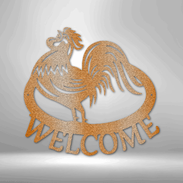 Rosalind Wheeler Welcome Rooster Steel Sign Wall Decor | Wayfair