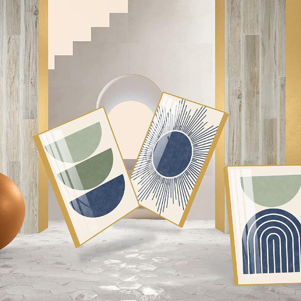 Orren Ellis 3 Piece Picture Frame Graphic Art Set on Glass | Wayfair