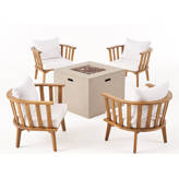 Rosecliff Heights Ennis Teak Patio Bar Stool with Cushion | Wayfair