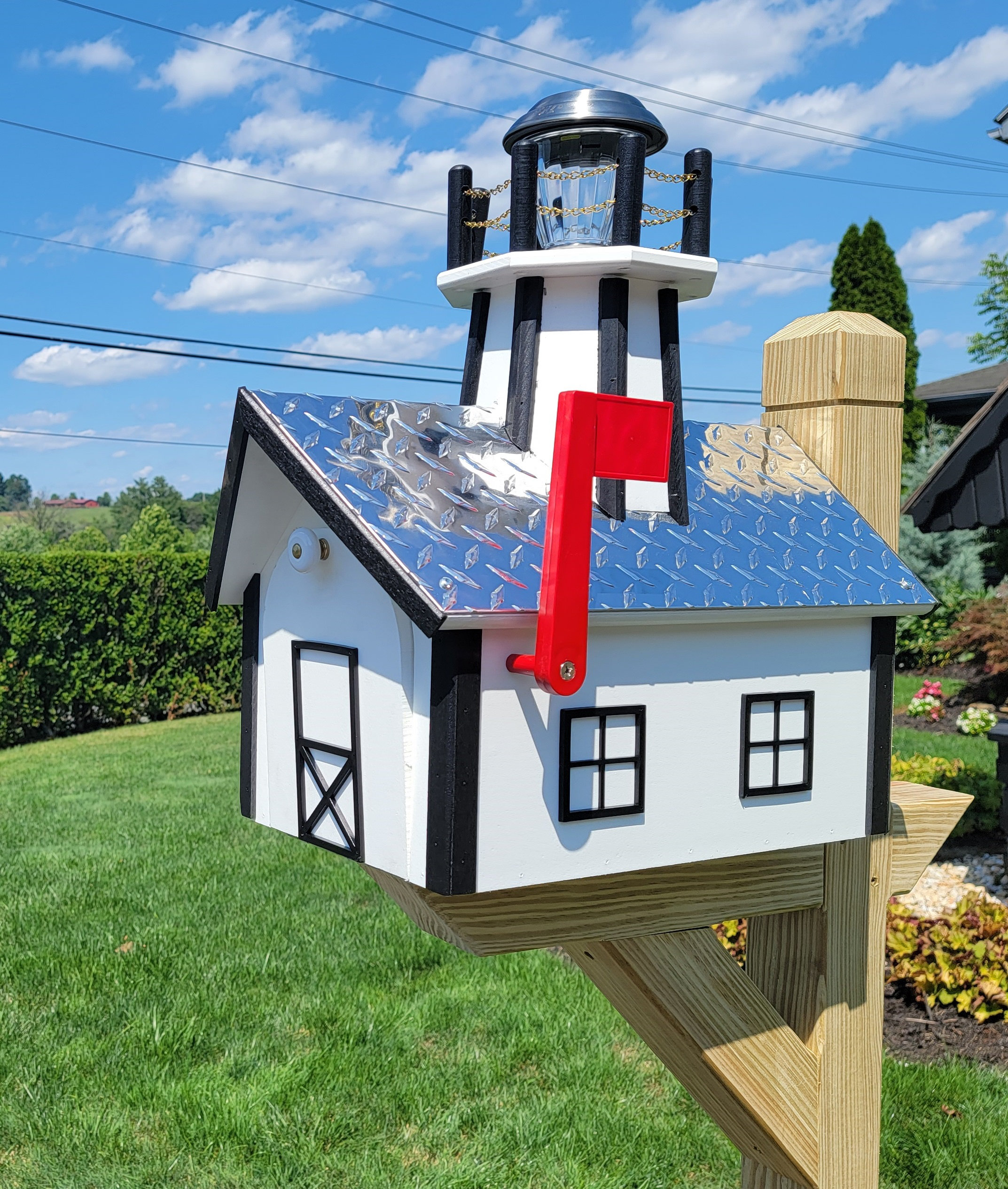 Amish Mailbox, Handmade, With Solar Lighthouse | Wayfair