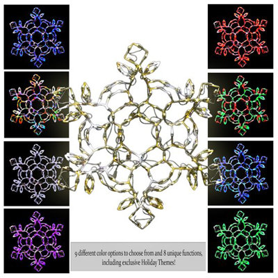 The Holiday Aisle® Snowflake Color Changing RGBWW Lighted Display | Wayfair