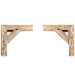 Gracie Oaks Suresh 2 Piece Triangle Cedar Solid Wood Bracket Shelf ...