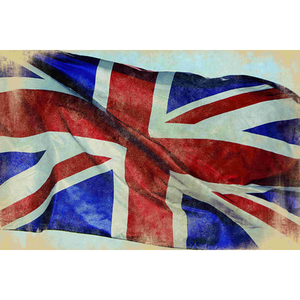 Williston Forge British Flag Flapping Long Dusty - Wrapped Canvas ...
