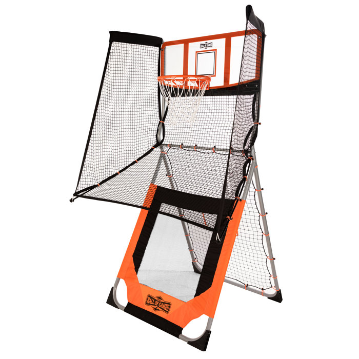 Hall Of Games Outdoor 2-in-1 Basketball And Baseball Pitchback Training ...