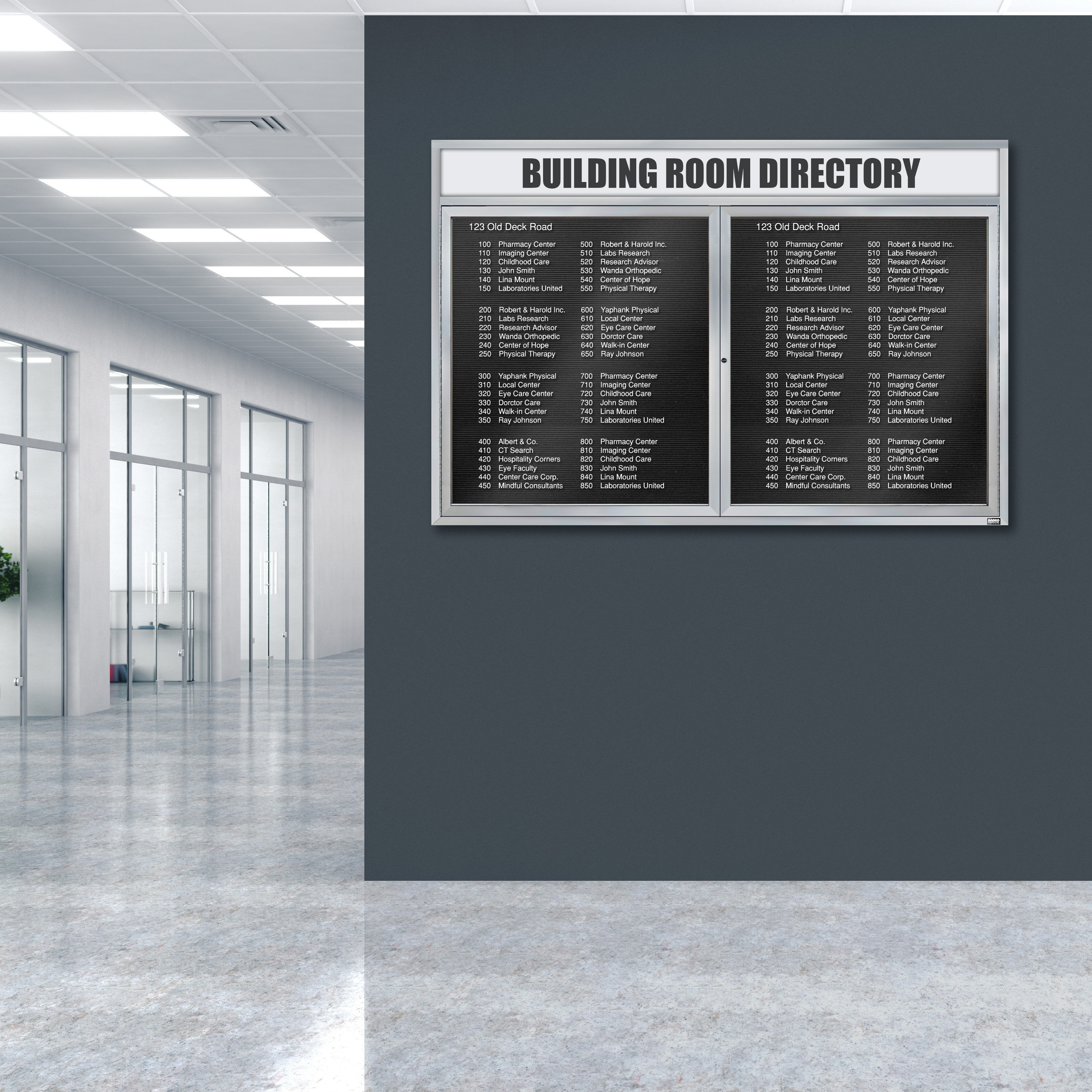 AARCO Directory Cabinet Enclosed Wall Mounted Letter Board | Wayfair