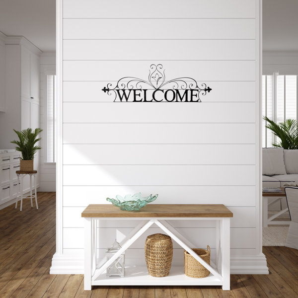 Gracie Oaks Nailwell Elegant Welcome Scroll Sign & Reviews | Wayfair