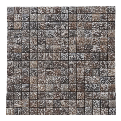 Ecotessa Kelapa Coconut Shell Mosaic Tile in Tumbled Limestone | Wayfair