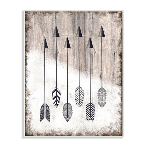Loon Peak® Tribal Arrow Feather Pattern Black And White Design by Ziwei ...