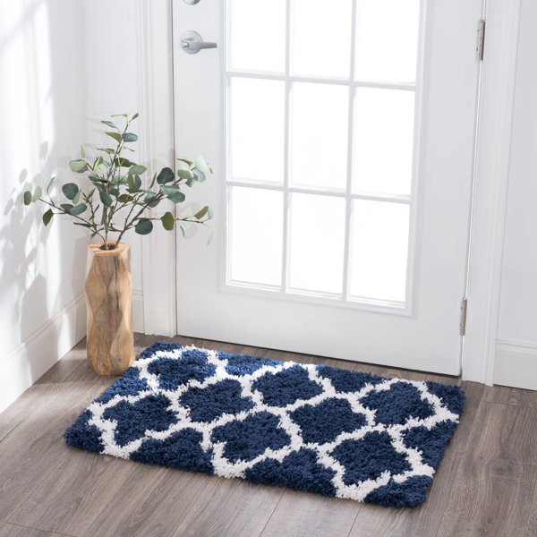Etta Avenue™ Jasmyn Performance Navy/White Rug & Reviews | Wayfair