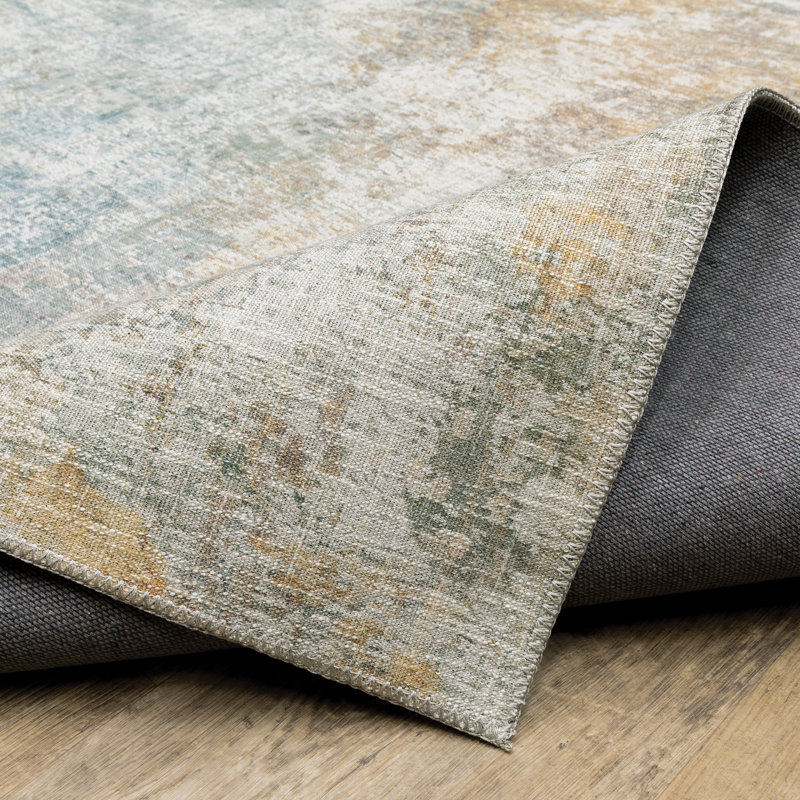 Mercury Row® Kluesner Performance Yellow/Blue Rug & Reviews | Wayfair