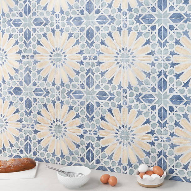 Villa Lagoon Tile Tangier 8" x 8" Cement Patterned Wall & Floor Tile ...