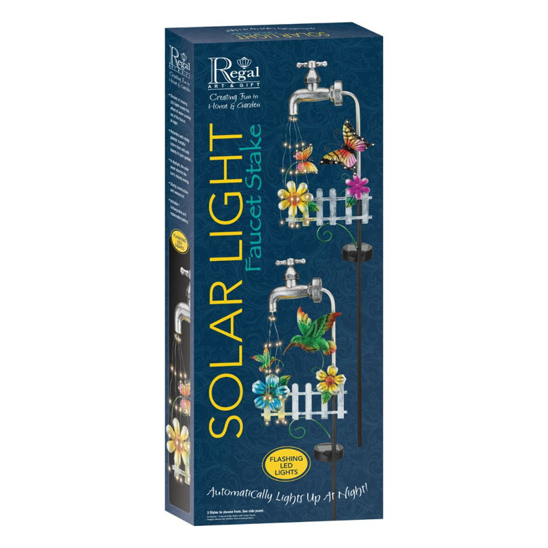 Regal Art & Gift Faucet Solar Stake - Butterfly | Wayfair