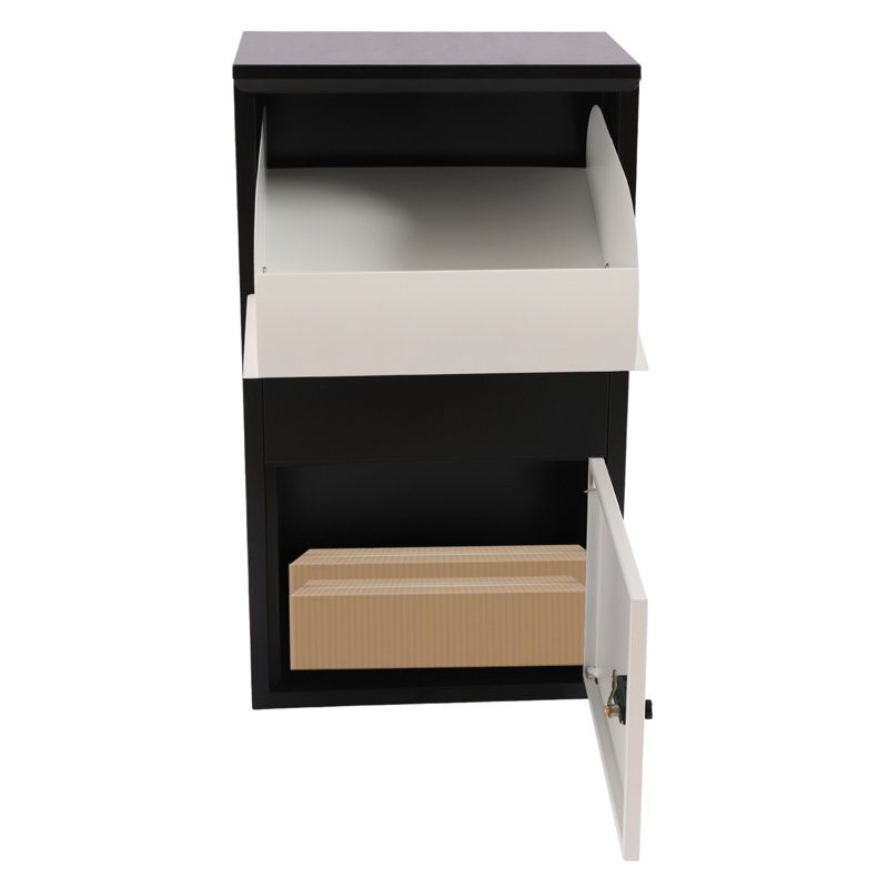 YaoTown Wall Mounted Parcel Drop Box, Large Capacity Code Lock (Black ...
