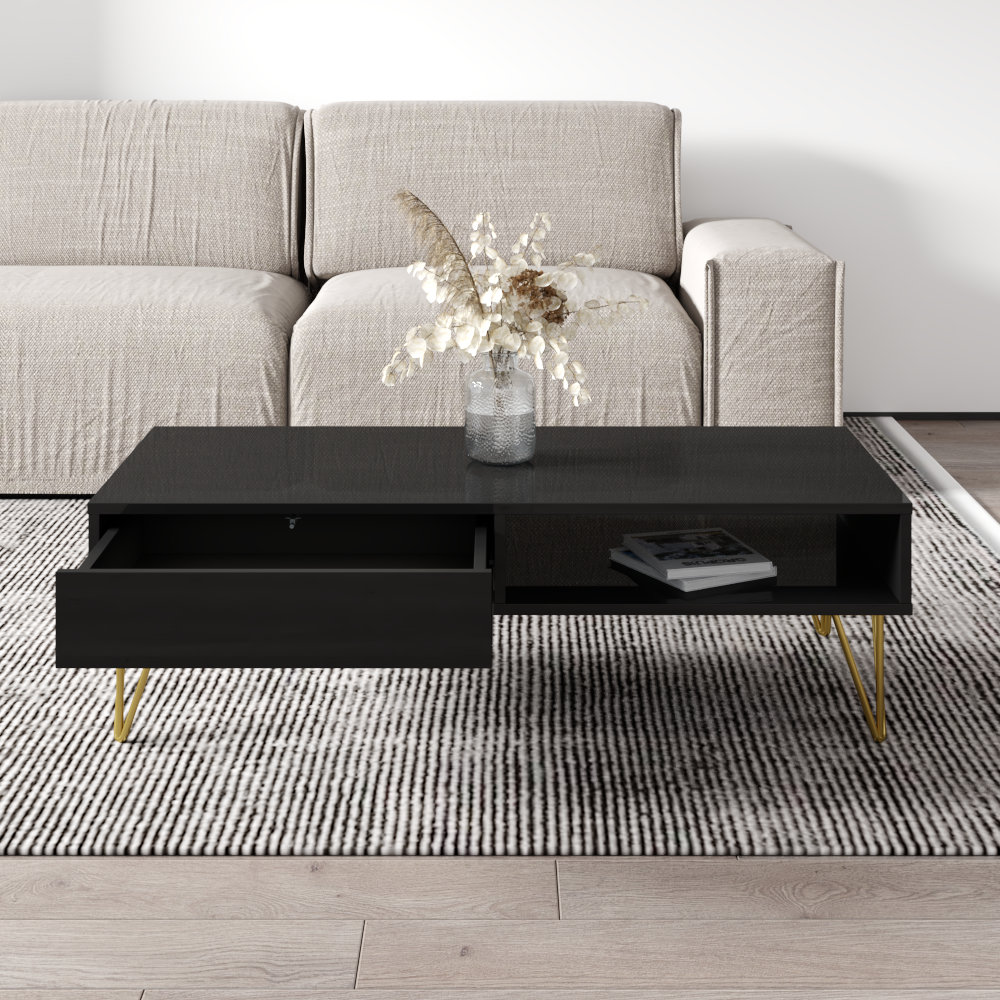 Everly Quinn Filander 4 Legs 1 Coffee Table With Storage Wayfair