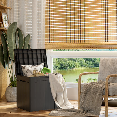 Devoko 32 Gallon Water Resistant Lockable Deck Box With Seat & Reviews ...