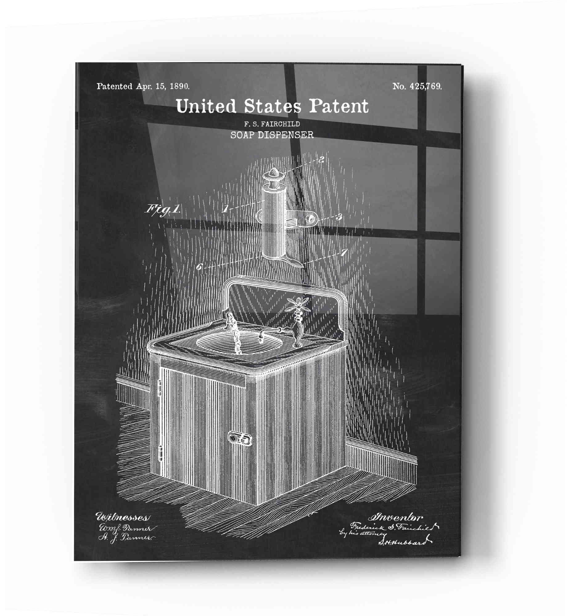 17 Stories Soap Dispenser Blueprint Patent Chalkboard - Graphic Art on ...