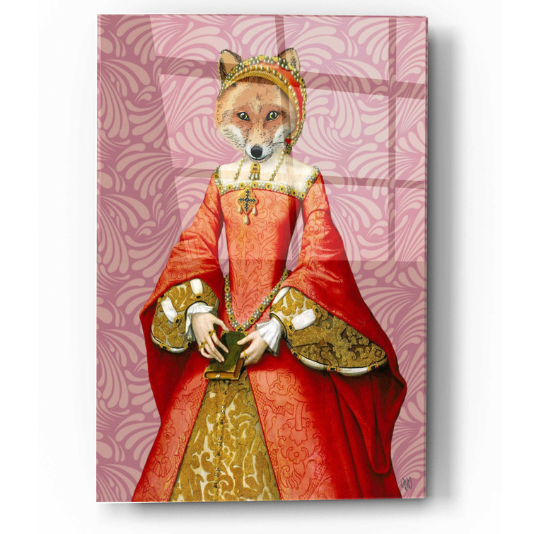 Red Barrel Studio® Fox Queen by Fab Funky - Unframed Painting | Wayfair