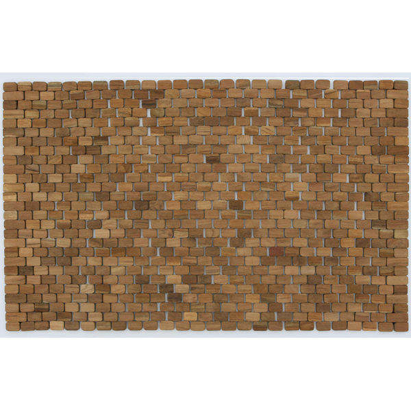 Hip-O Modern Living Oversized Solid Teak Indoor/Outdoor Floor Mat ...