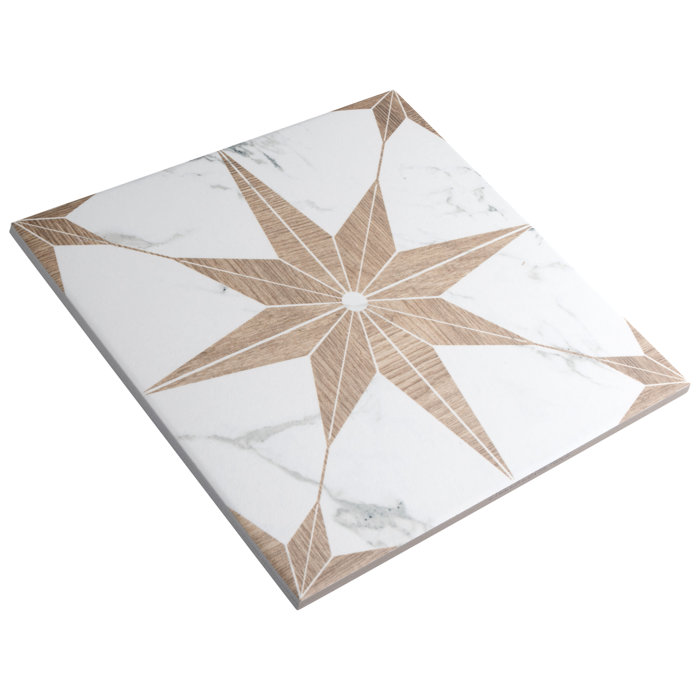 Merola Tile Llama Stella Loire 10" x 10" Porcelain Marble Look Wall ...