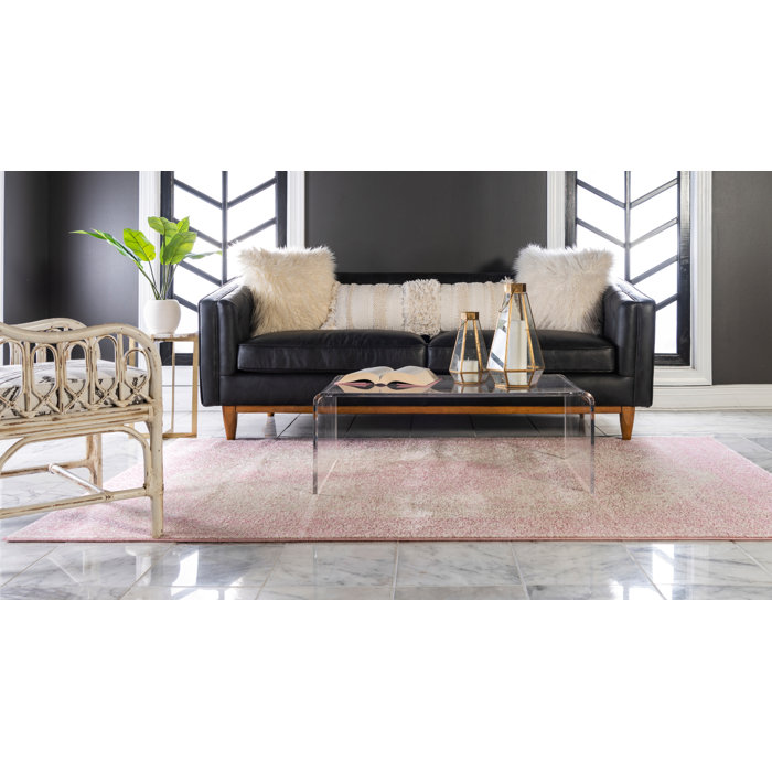 Lark Manor Rizo Machine Woven / Power Loomed Performance Pink Rug ...