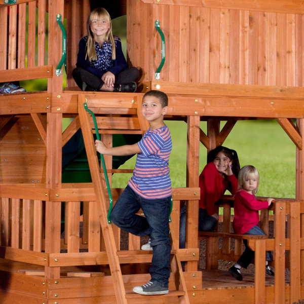 Backyard Discovery Liberty II Cedar Swing Set & Reviews | Wayfair