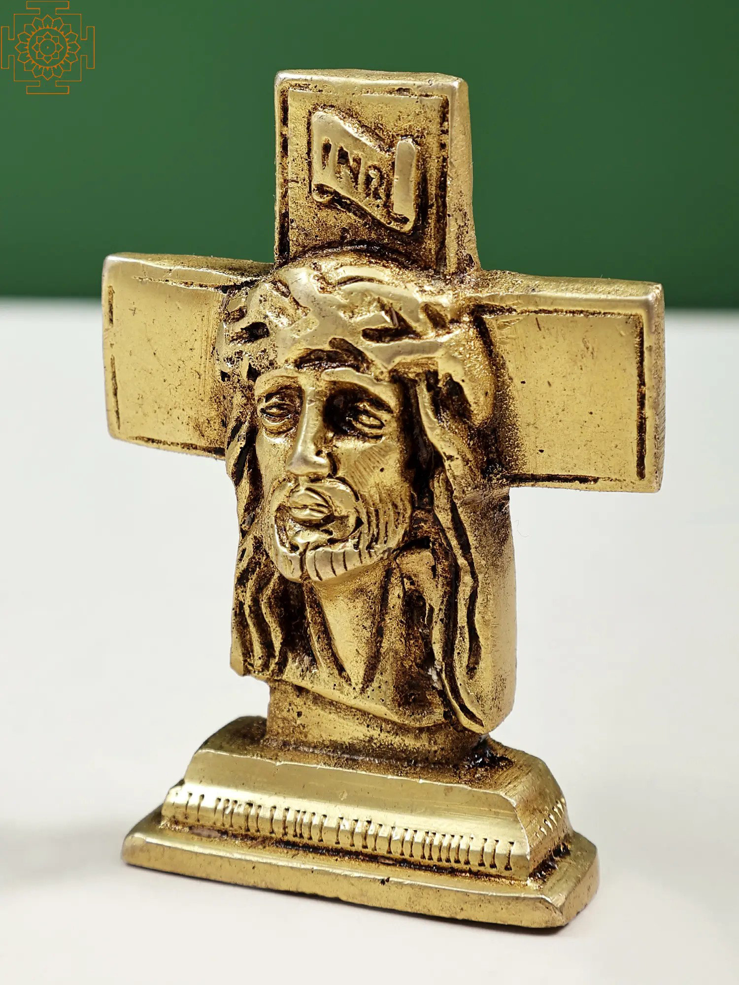 Trinx Small Jesus Christ Face On Cross Statue | Wayfair