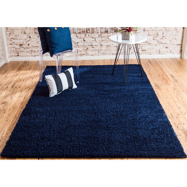 Ebern Designs Performance Midnight Blue Rug & Reviews | Wayfair