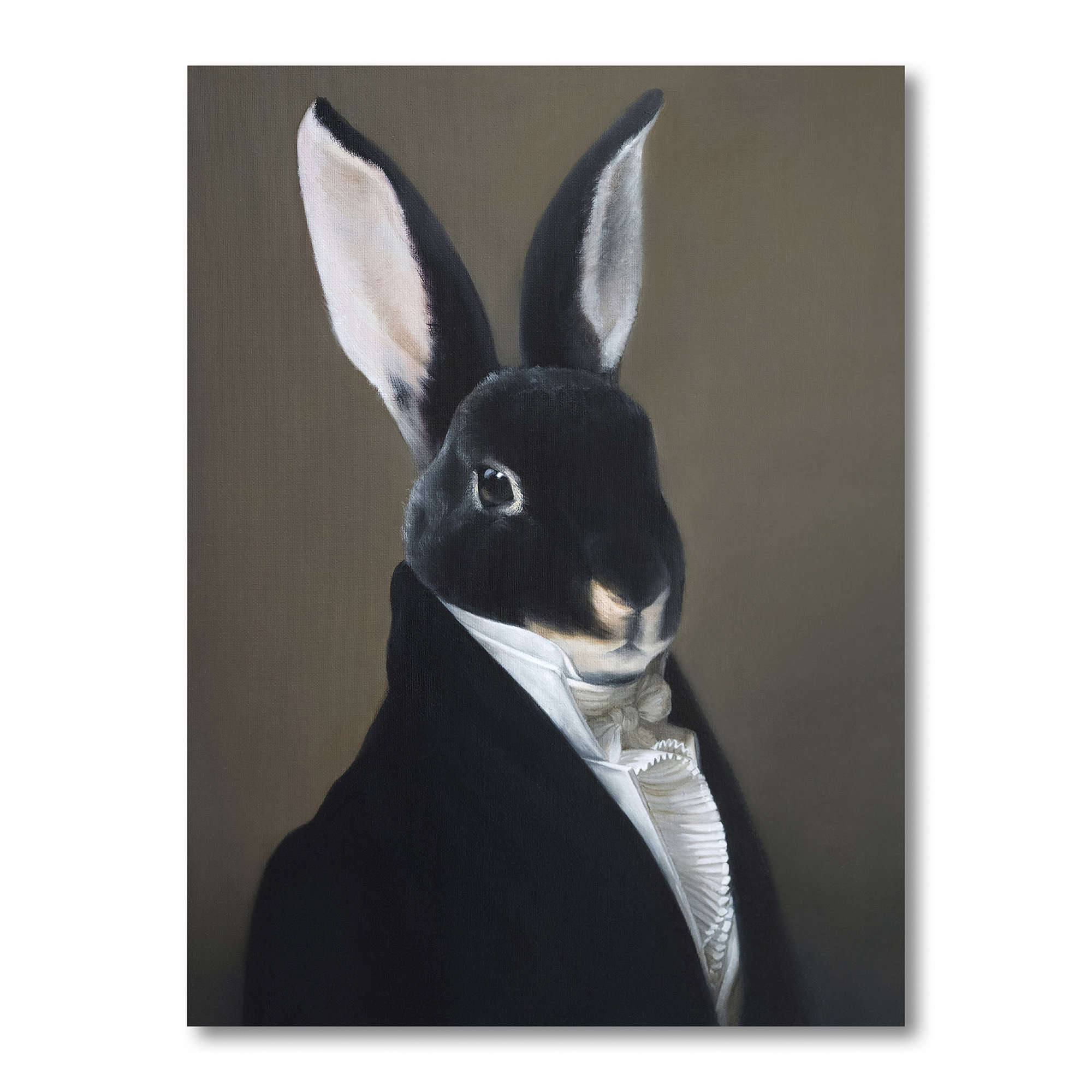 East Urban Home Portrait Of A Dressed Up Rabbit - Painting on Canvas ...