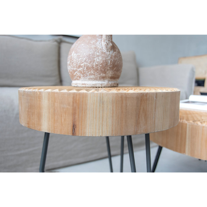 Union Rustic Aburto 2-Piece Modern Farmhouse Living Room Coffee Table ...