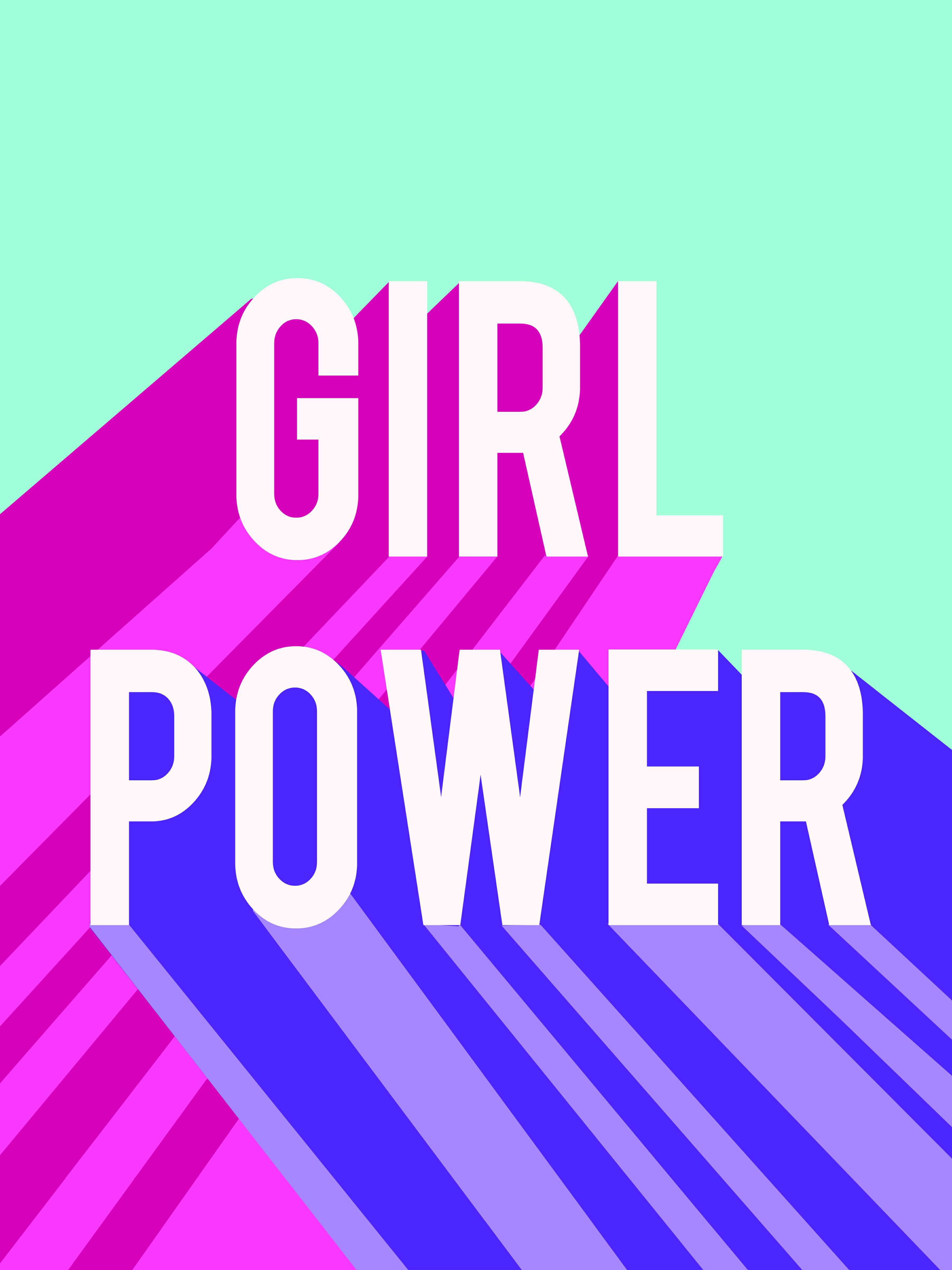 Hokku Designs Girl Power Colors Bright - Wrapped Canvas Textual Art ...