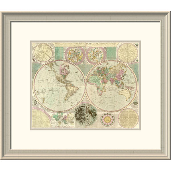 East Urban Home World Map - Picture Frame Print | Wayfair