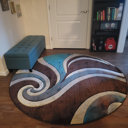 Ivy Bronx Mccampbell 3D Modern Contemporary Abstract Ocean Blue Area ...